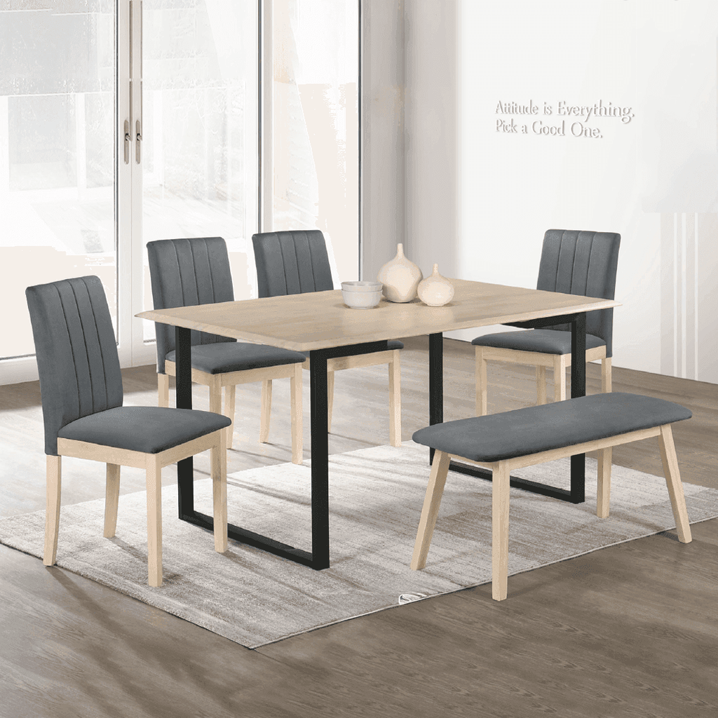 Ciro Wooden Dining Set with Dining Bench – Megafurniture