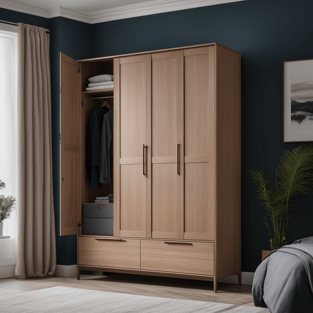 Buy Four Door Open Door Wardrobe Online Singapore | Megafurniture