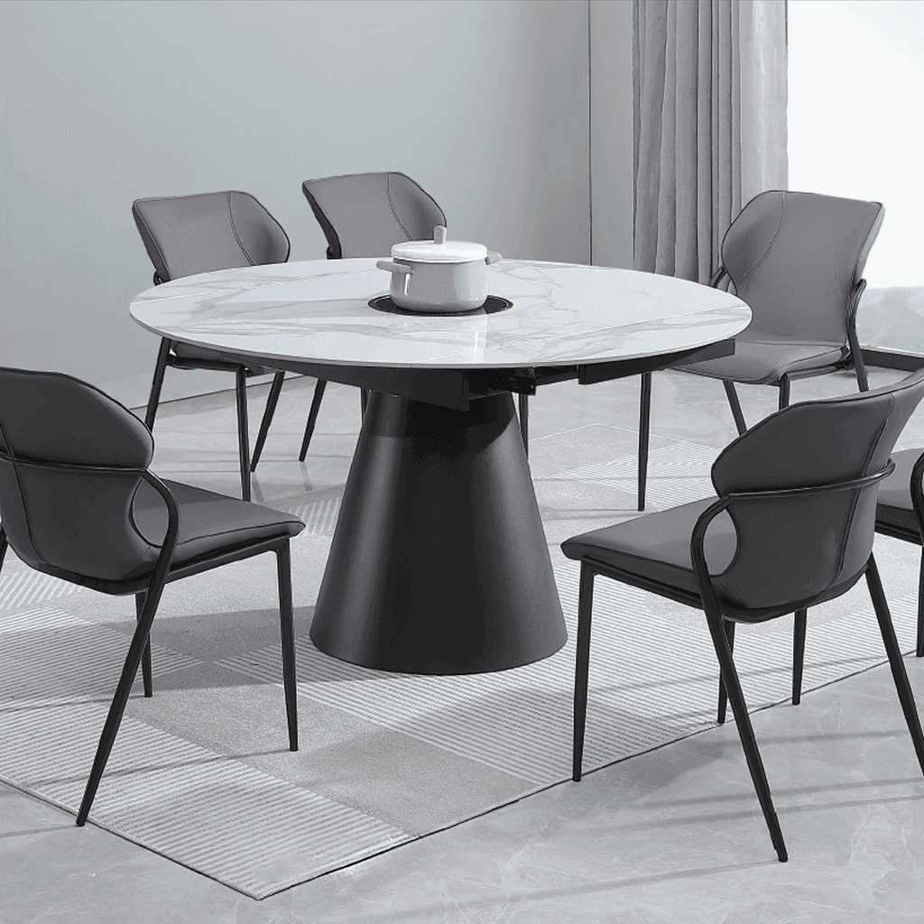 Algol Extendable Round Dining Table (Built in Cooker) – Megafurniture