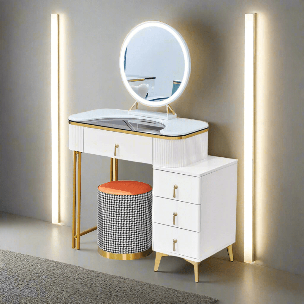 Briane Extendable Dressing Table – LED Mirror & Gloss Finish ...