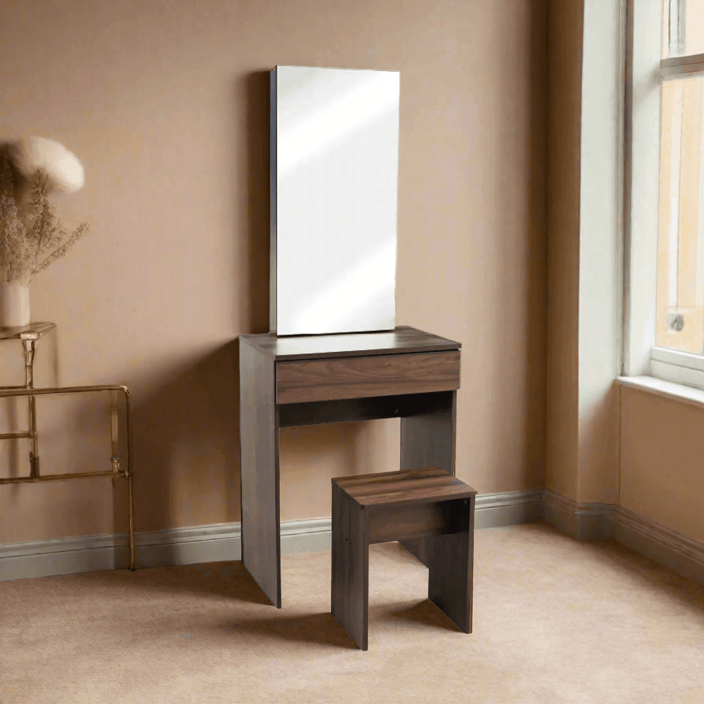Clukas Wooden Dressing Table with Stool – Megafurniture