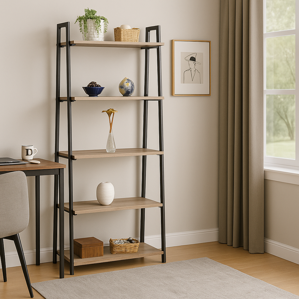 Fenwick II Display Unit / Bookshelf - Minimalist 5 Layer Shelf with ...
