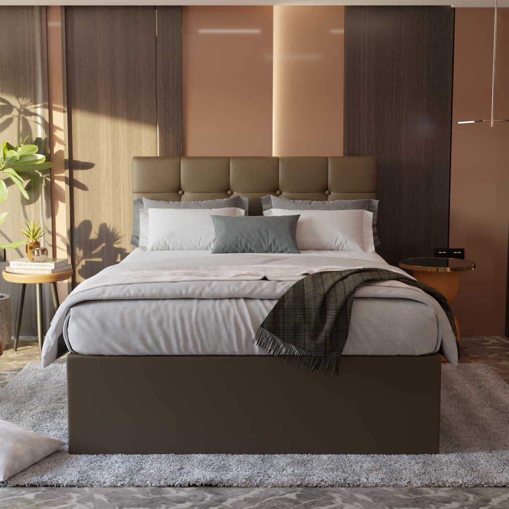 Ellie Faux Leather Drawer Bed Frame | Megafurniture Singapore