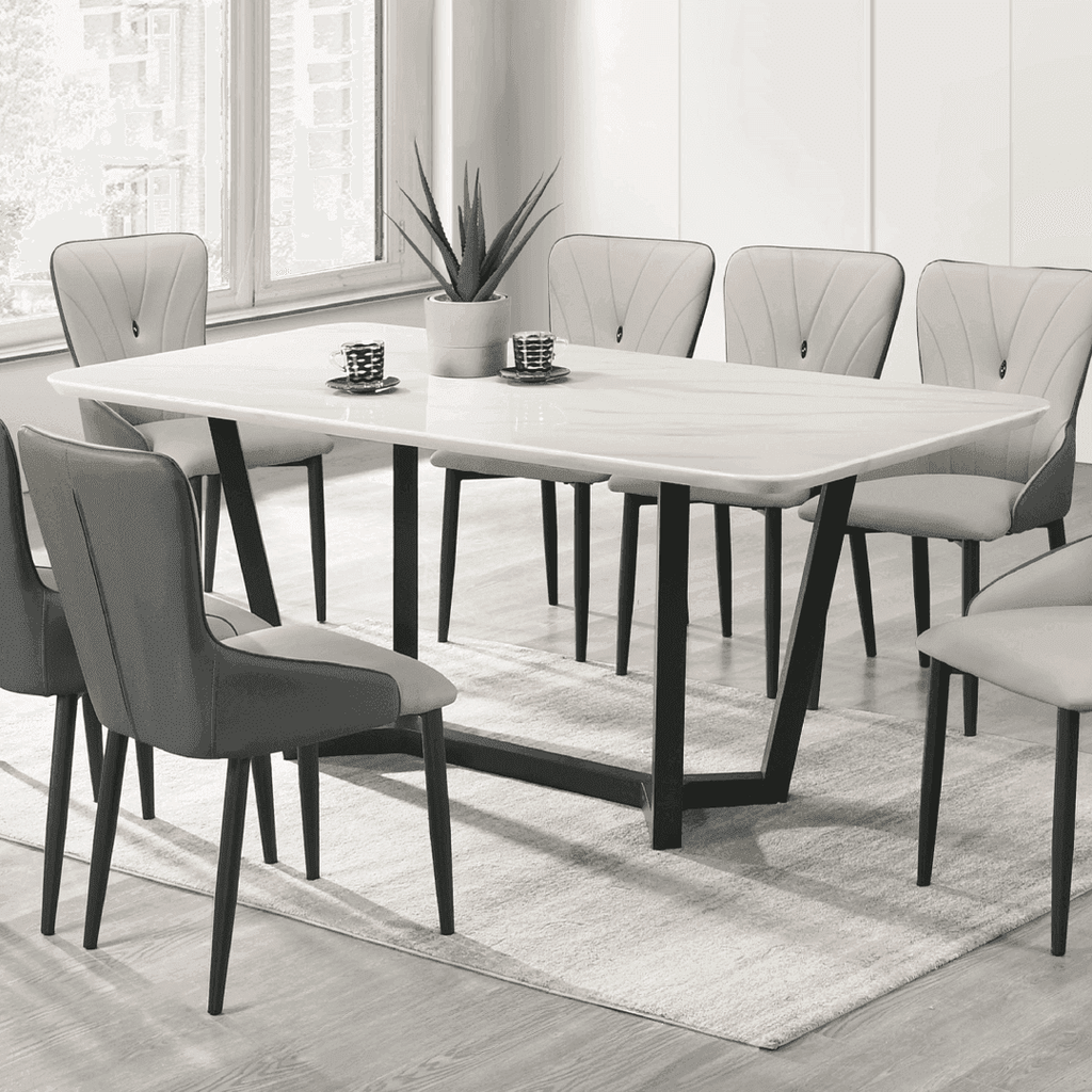 Fiorella Marble Dining Set (1+8) – Megafurniture