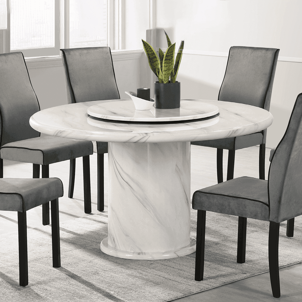 Fiorenzo Round Marble Dining Table (130cm) – Megafurniture