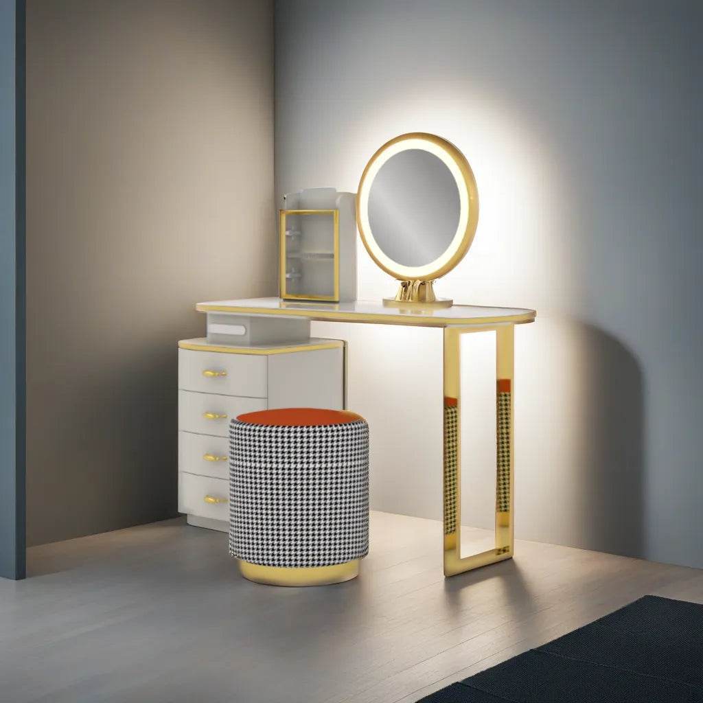 Isolde Extendable Dressing Table with Sintered Stone Top – Megafurniture