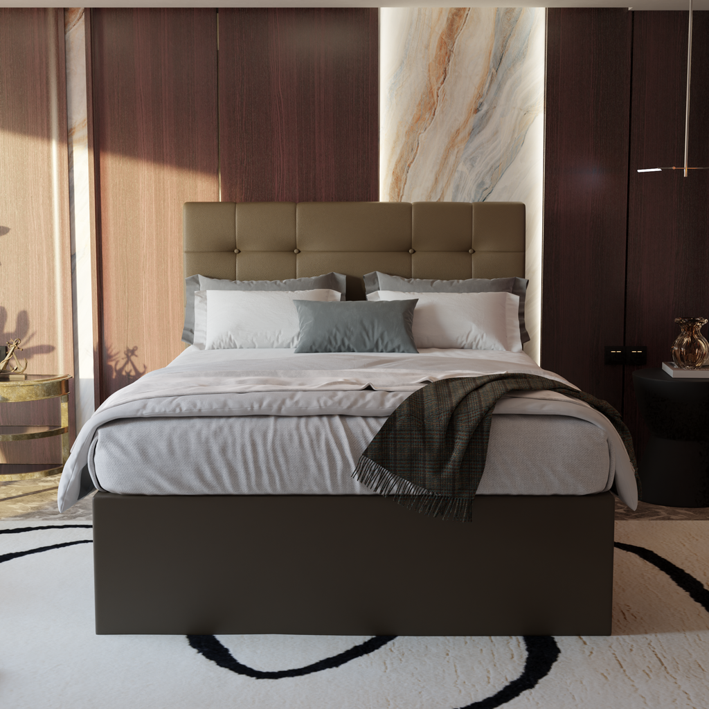 Buy affordable Jaxon Faux Leather Drawer Bed Frame at Megafurniture.sg ...