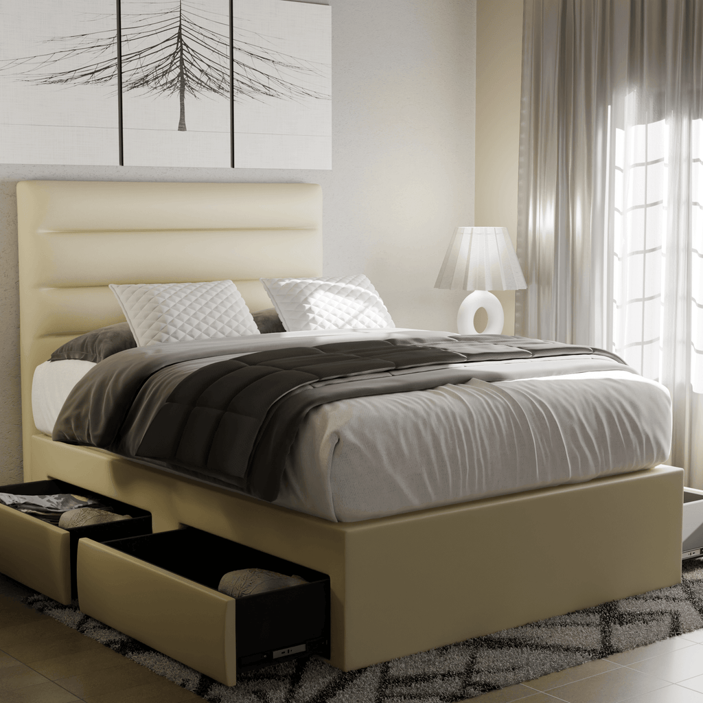 Keenan Faux Leather Drawer Bed – Megafurniture
