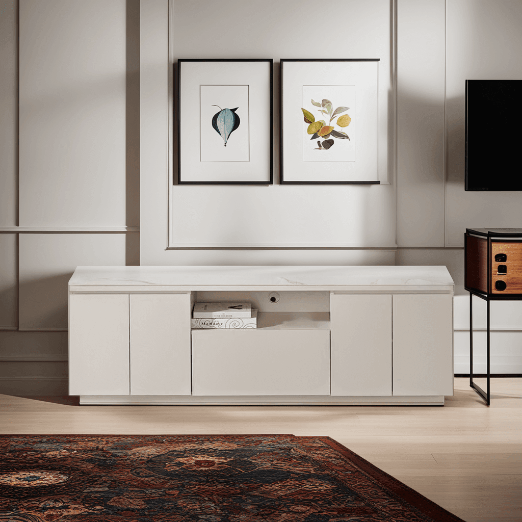 Lazarus II Glossy Sintered Stone TV Console (180cm) – Megafurniture