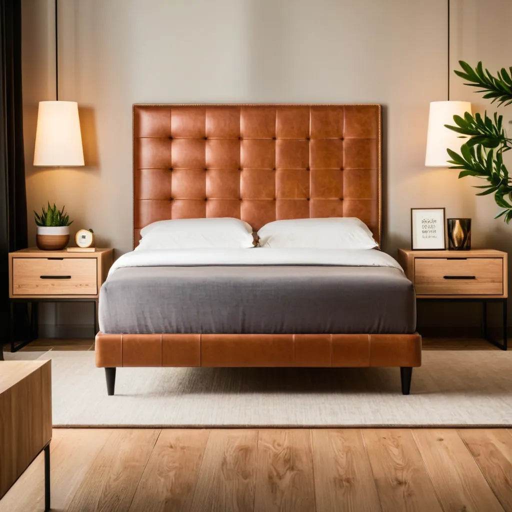 Mancini Faux Leather Bed Frame – Megafurniture