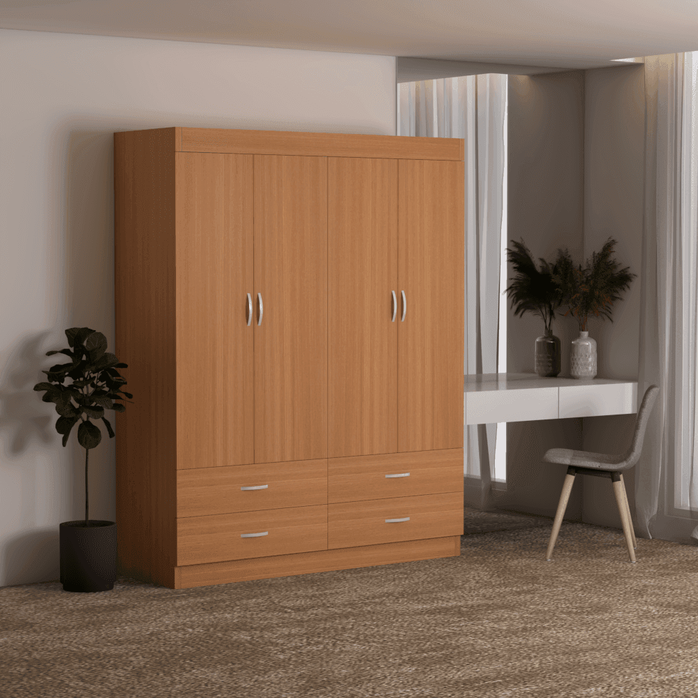 Quincy 4 Door Open Wardrobe – Megafurniture