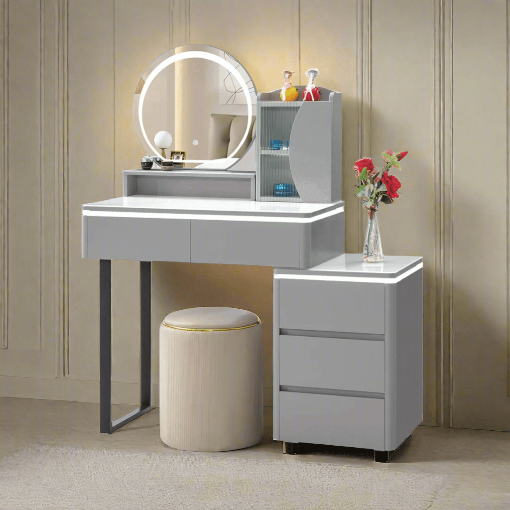 Rialan Extendable Dressing Table – Adjustable Storage with Illuminated ...