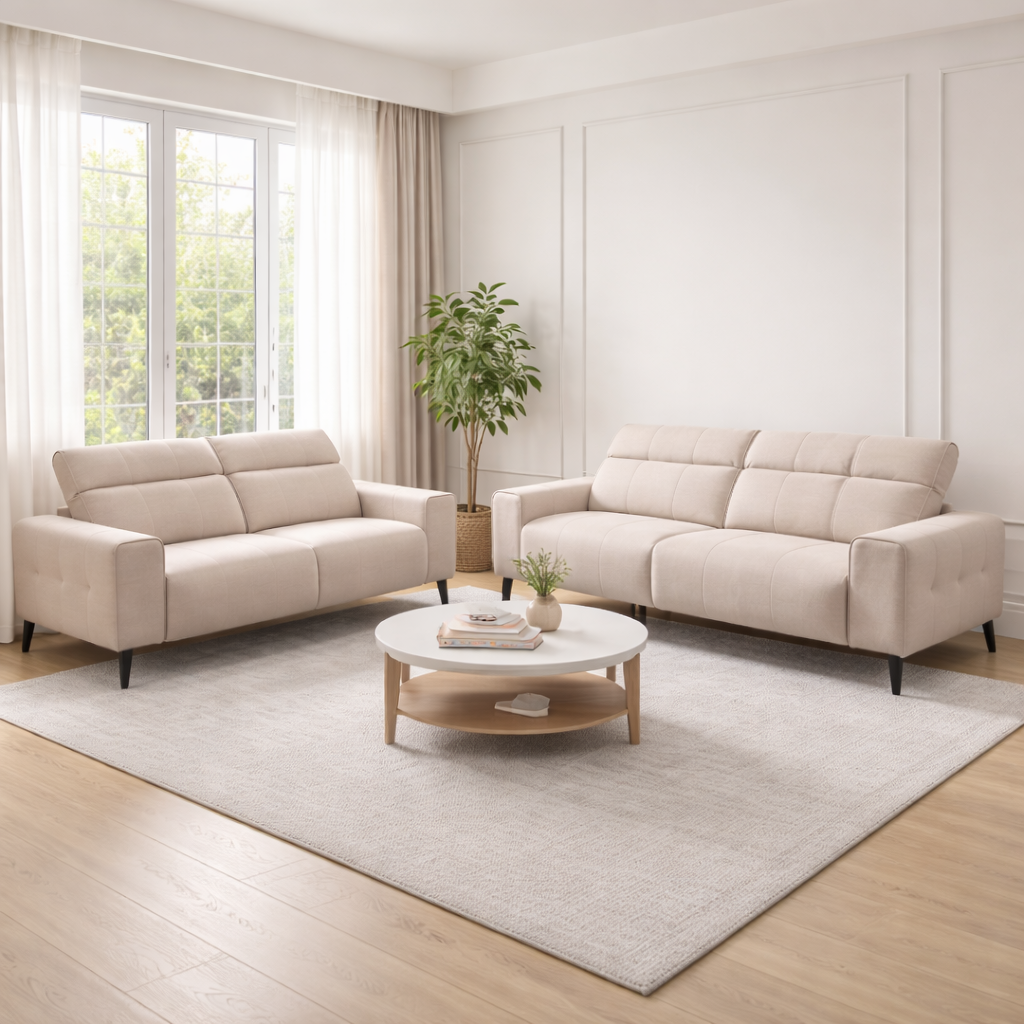 Aquara Fabric Adjustable Headrest Sofa by Esteller (Pet Friendly & Eas ...