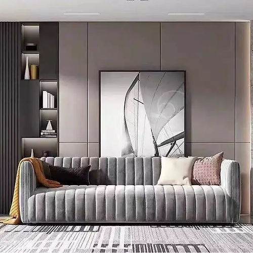 Sylvan Velvet Fabric Sofa - Pine Wood Frame & Plush Comfort | 1, 2, 3 Seater + Ottoman ...