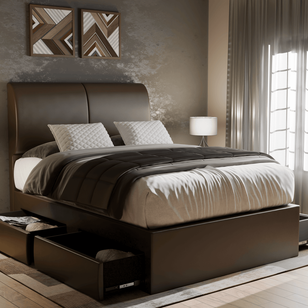 Vivienne Faux Leather Drawer Bed – Megafurniture