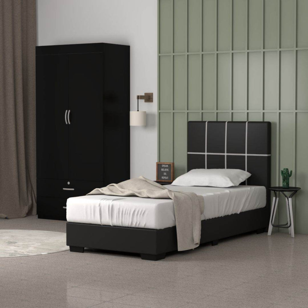 Wayne Bedroom Set (Bed Frame + Mattress + Wardrobe) – Megafurniture