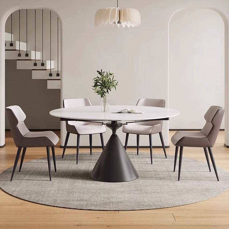 Yuna Sintered Stone Round Extendable Dining Table – Megafurniture