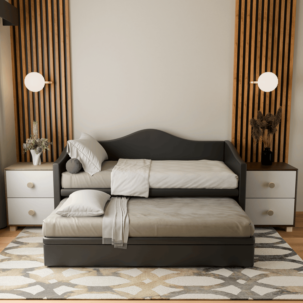 Buy affordable Zaxe Faux Leather 3 in 1 Pull Out Bed at Megafurniture ...