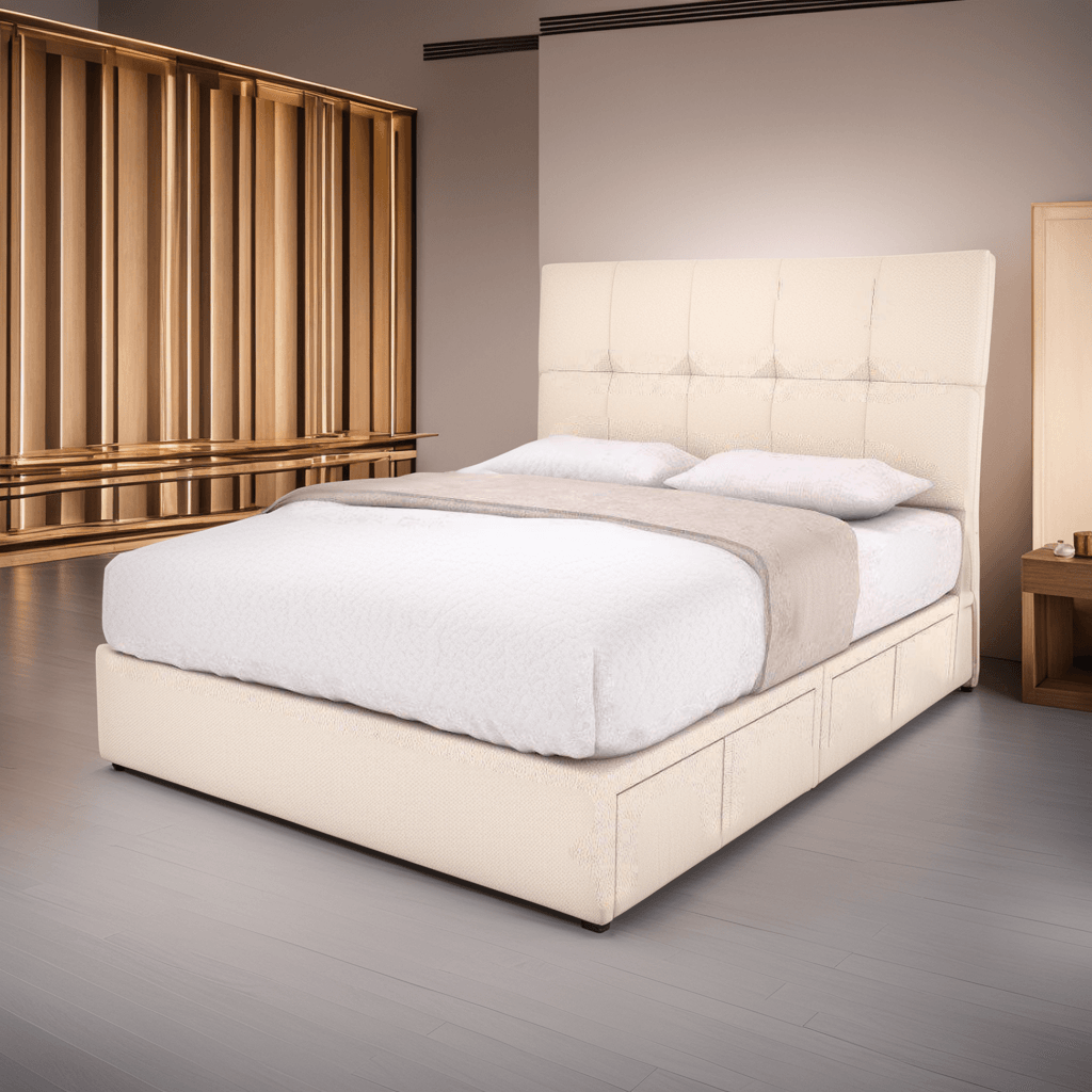 Buy affordable Devon Faux Leather Drawer Bed Frame at Megafurniture.sg ...
