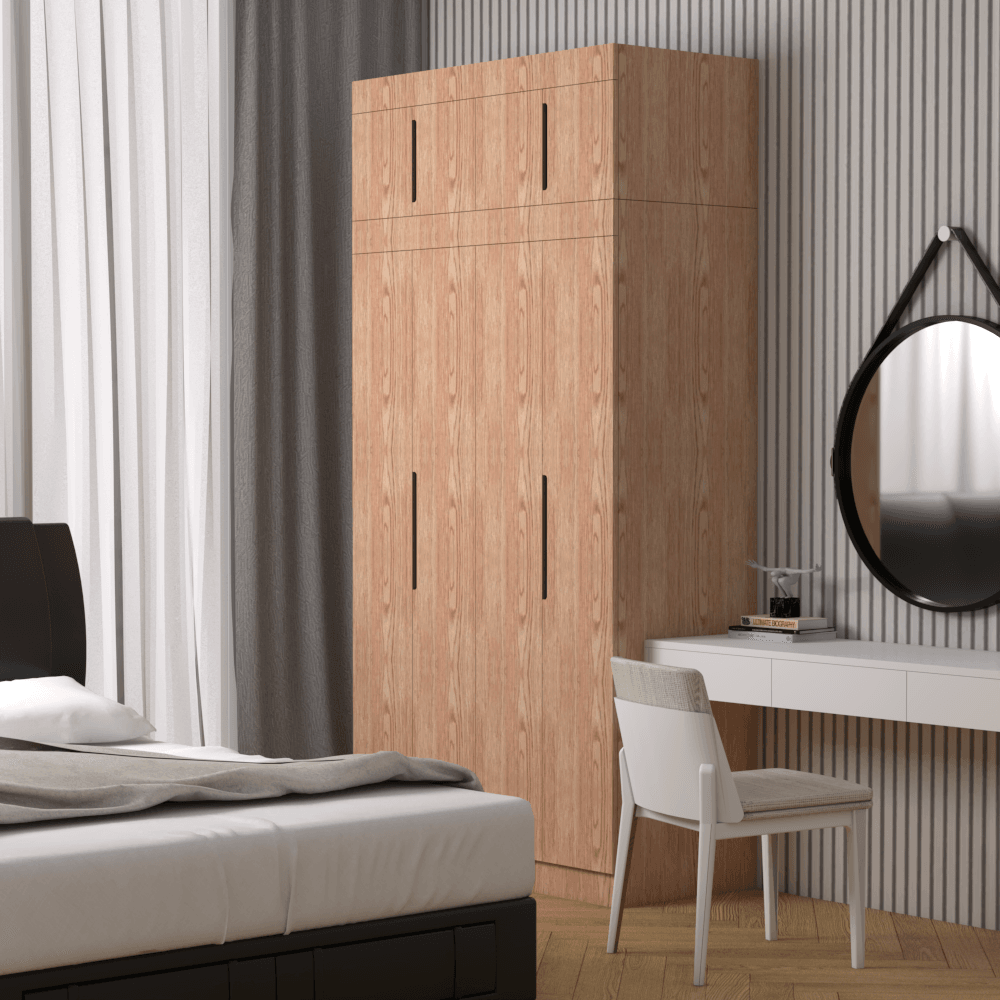 Harris 4 Door Open Wardrobe with Top – Megafurniture